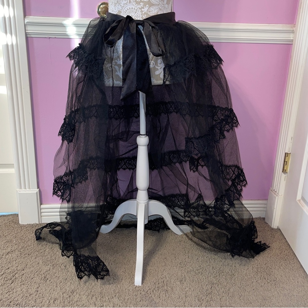 Unholy Gothic Victorian Lace Tulle Train Vampire Drac… - Gem